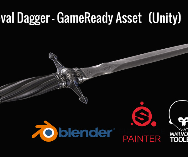 ArtStation - Medieval Dagger - GameReady Model (Unity) | Game Assets