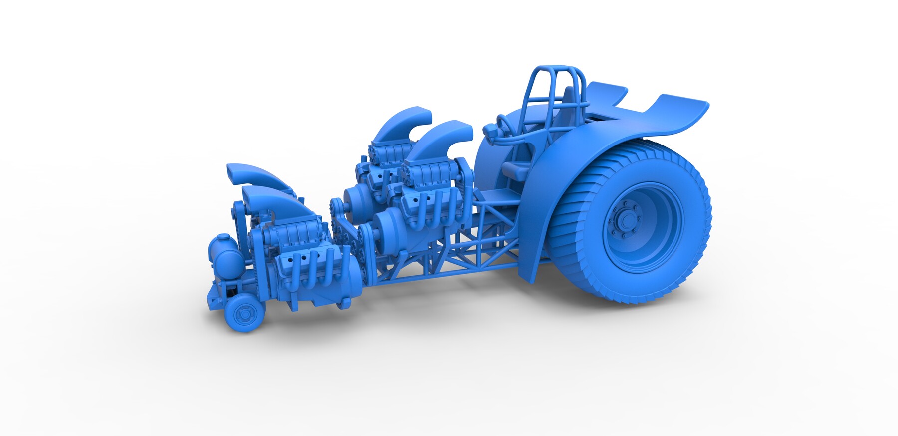 ArtStation - 3D printable Diecast Pulling tractor with 4 engines V8 ...