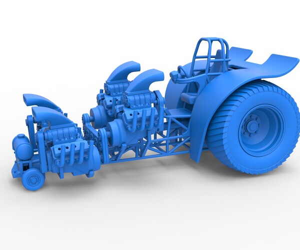 ArtStation - 3D printable Diecast Pulling tractor with 4 engines V8 ...