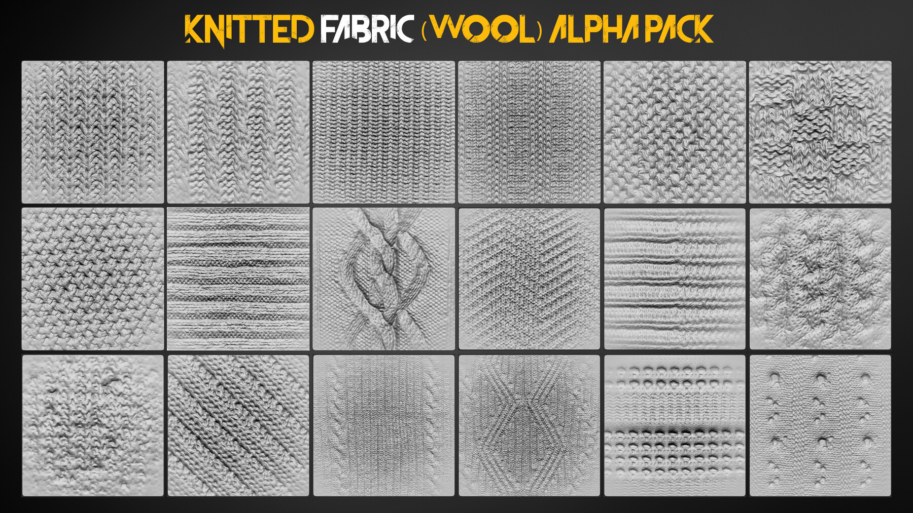 ArtStation - Knitted Wool Alpha Pack | 2K | Brushes