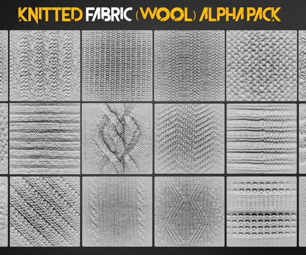 ArtStation - Knitted Wool Alpha Pack | 2K | Brushes