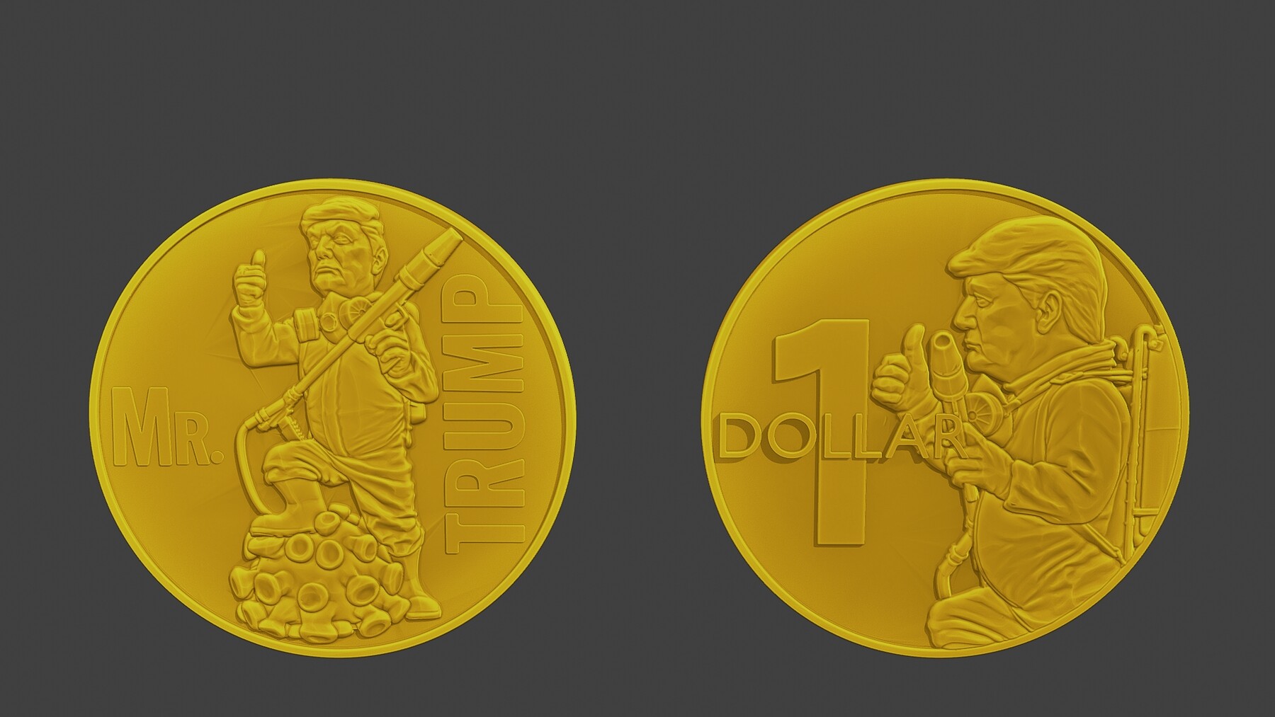 ArtStation - Donald trump Coin Biohazard | Resources