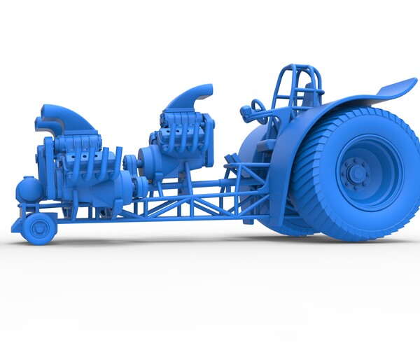 ArtStation - 3D printable Diecast Pulling tractor with 3 engines V8 ...