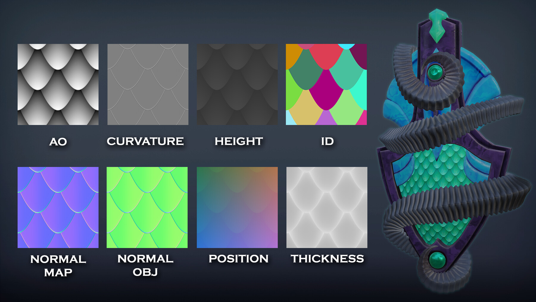 ArtStation - 39 Complete Scales and Armor Pack for Sculpting, Lowpoly, Texturing, Modeling and ...