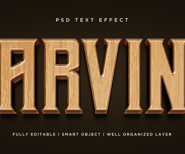 ArtStation - 3D Carving PSD fully editable text effect. Layer style PSD ...