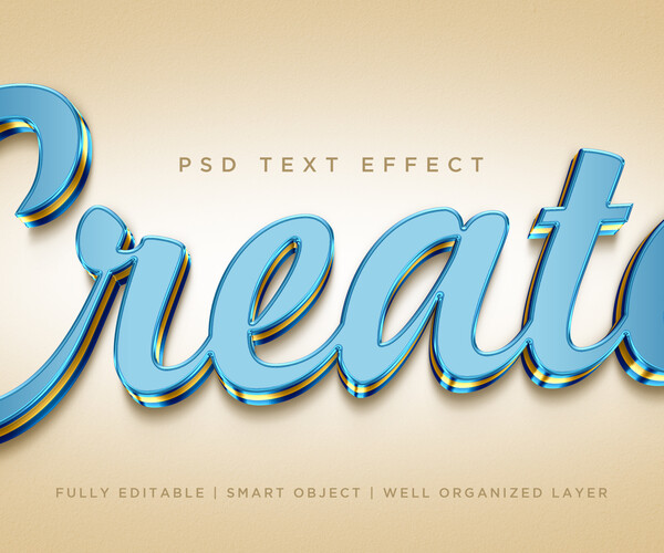ArtStation - 3D Create PSD fully editable text effect. Layer style PSD ...
