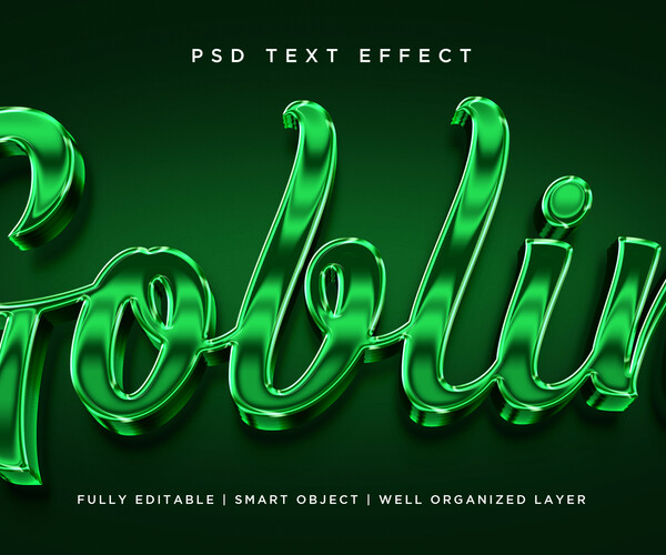 Artstation 3d Goblin Psd Fully Editable Text Effect Layer Style Psd