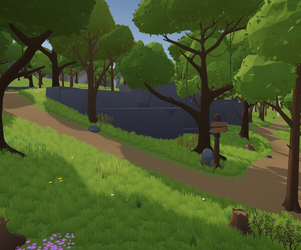 ArtStation - Low Poly Fantasy Valley - Asset for Unity 3D, Map and Models | Game Assets