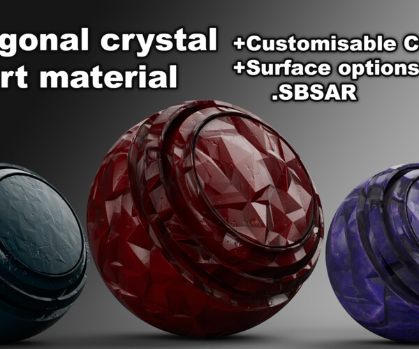 ArtStation - Polygonal crystal - Smart material | Game Assets