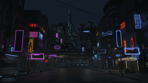 ArtStation - cyber city street | Game Assets