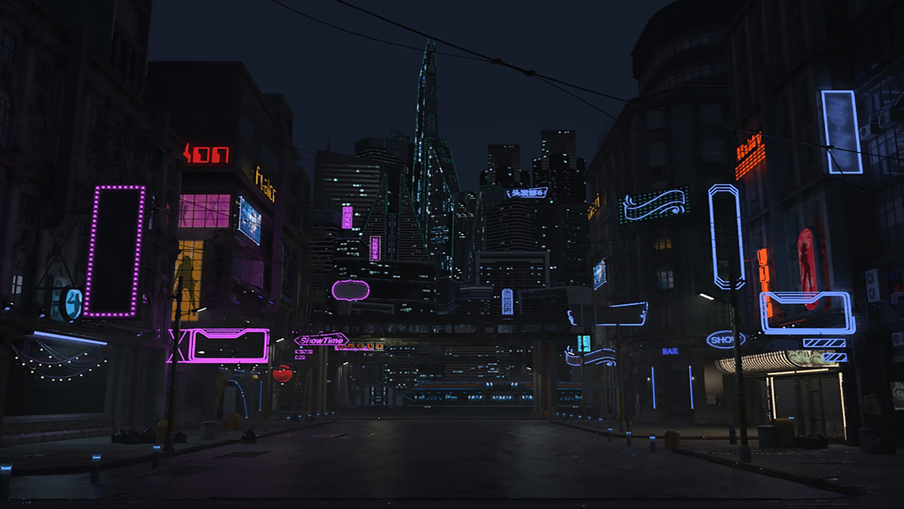 ArtStation - cyber city street | Game Assets