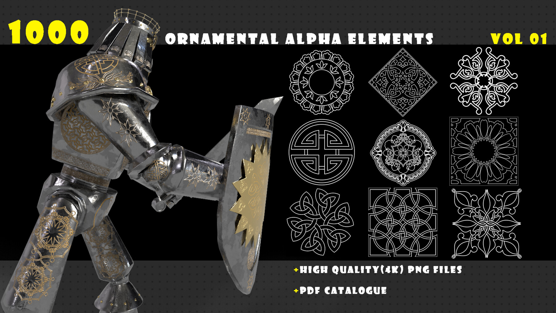 ArtStation - 1000 Practical ornamental Alpha elements | Brushes