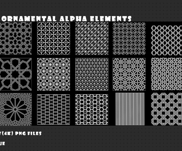 ArtStation - 1000 Practical ornamental Alpha elements | Brushes