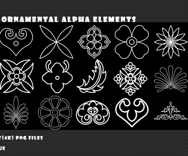 ArtStation - 1000 Practical ornamental Alpha elements | Brushes