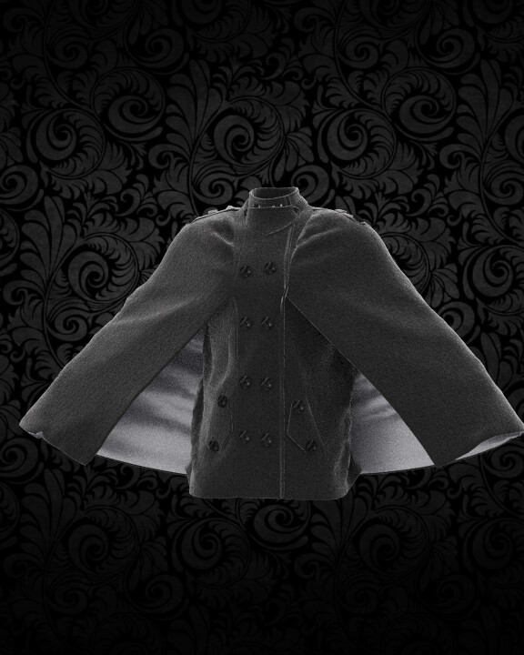 ArtStation - TRUGEN'S BLACK AURA CAPE COAT | Game Assets