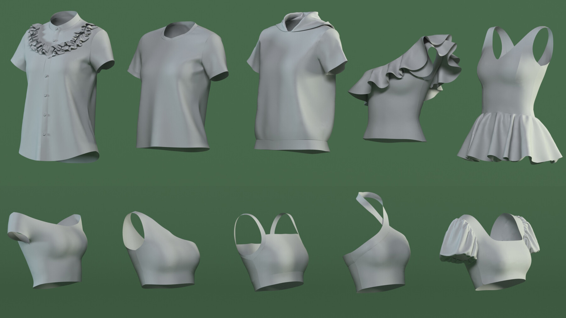 ArtStation - 10 models of women's clothes | Resources