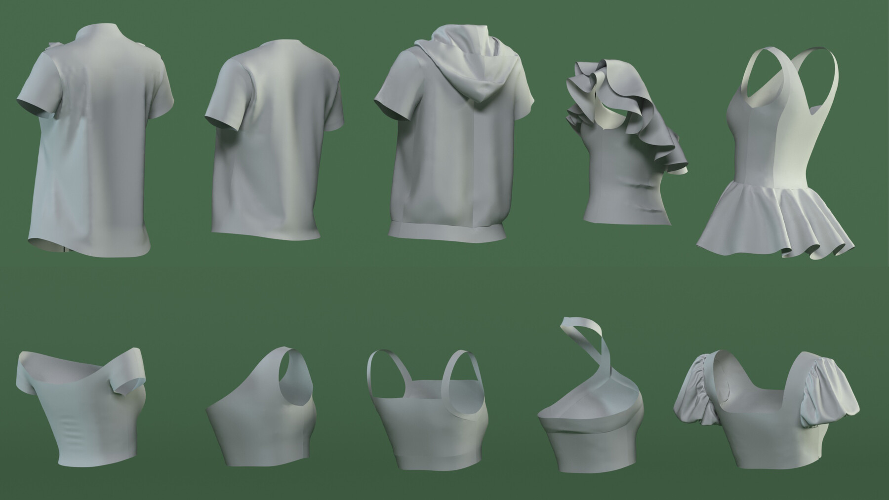 ArtStation - 10 models of women's clothes | Resources