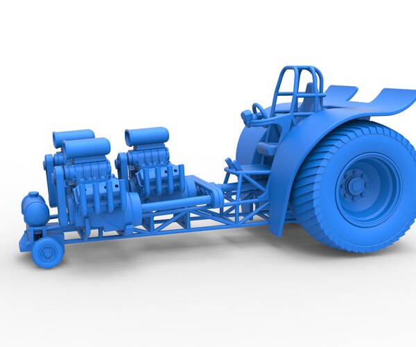 ArtStation - 3D printable Diecast Pulling tractor with 3 engines V8 ...