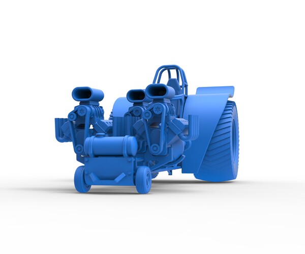 ArtStation - 3D printable Diecast Pulling tractor with 3 engines V8 ...