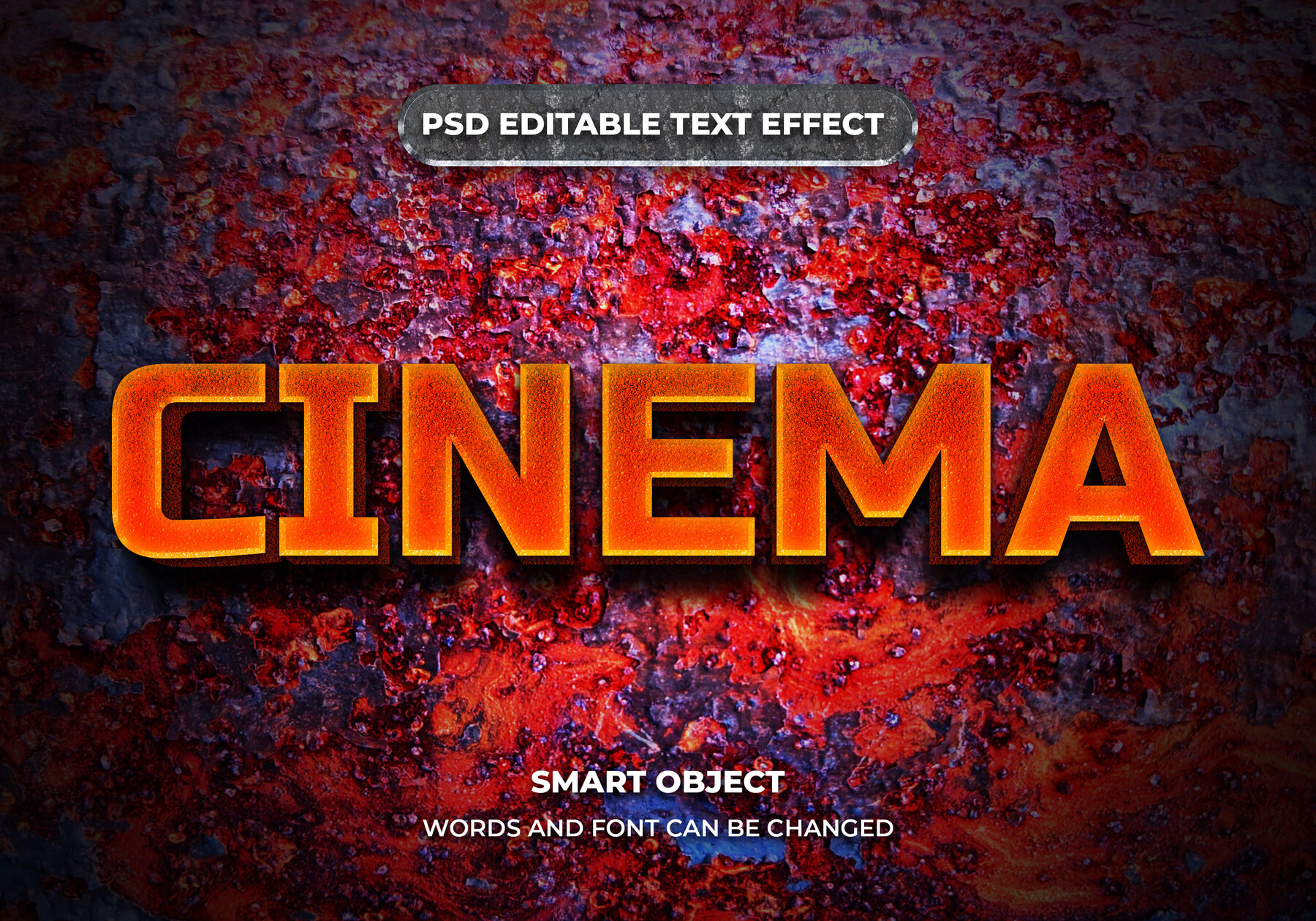 ArtStation - 3D Cinema PSD fully editable text effect. Layer style PSD ...