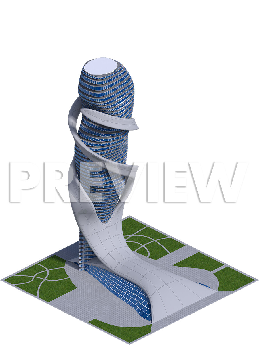 ArtStation - Architecture (Tile#0017, 1x1) – Dimetric Projection ...