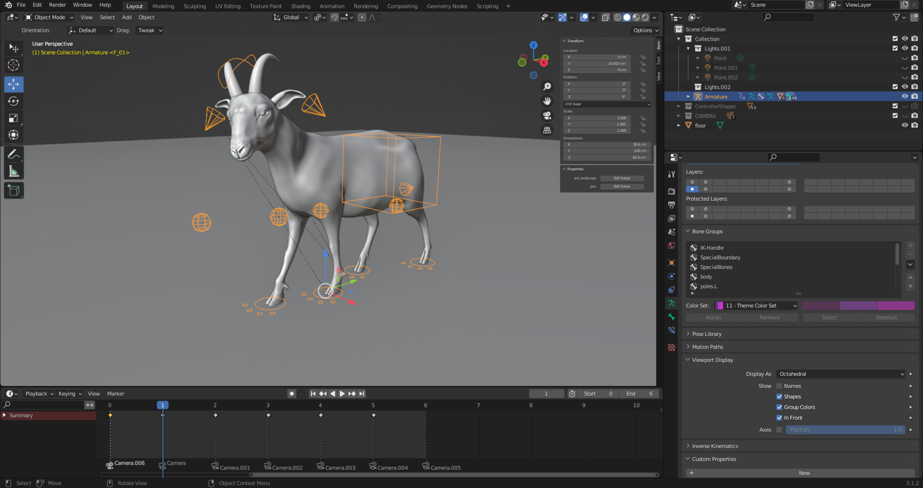 ArtStation - Fur Goat 01 Rigged in Blender | Game Assets