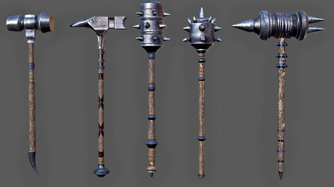 ArtStation - 25 Low Poly Hammer | Game Assets