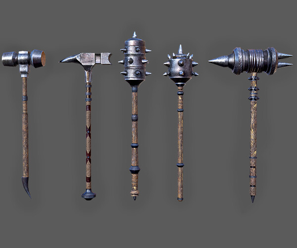 ArtStation - 25 Low Poly Hammer | Game Assets