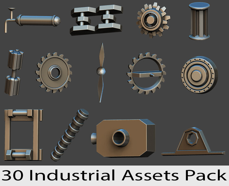 ArtStation - 30 Industrial Assets Pack | Game Assets