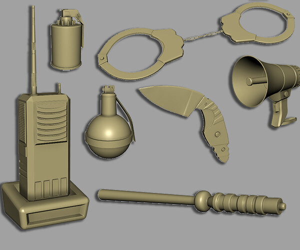 ArtStation - 15 Police Equipment Kit | Game Assets