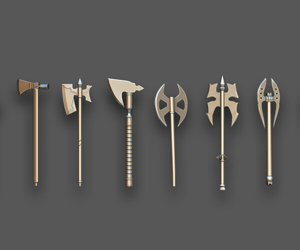ArtStation - 20 Axe Base Mesh Pack | Game Assets