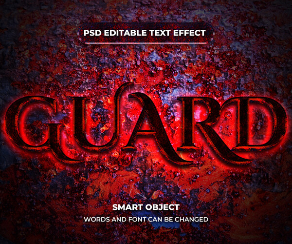 ArtStation - 3D Guard PSD fully editable text effect. Layer style PSD ...