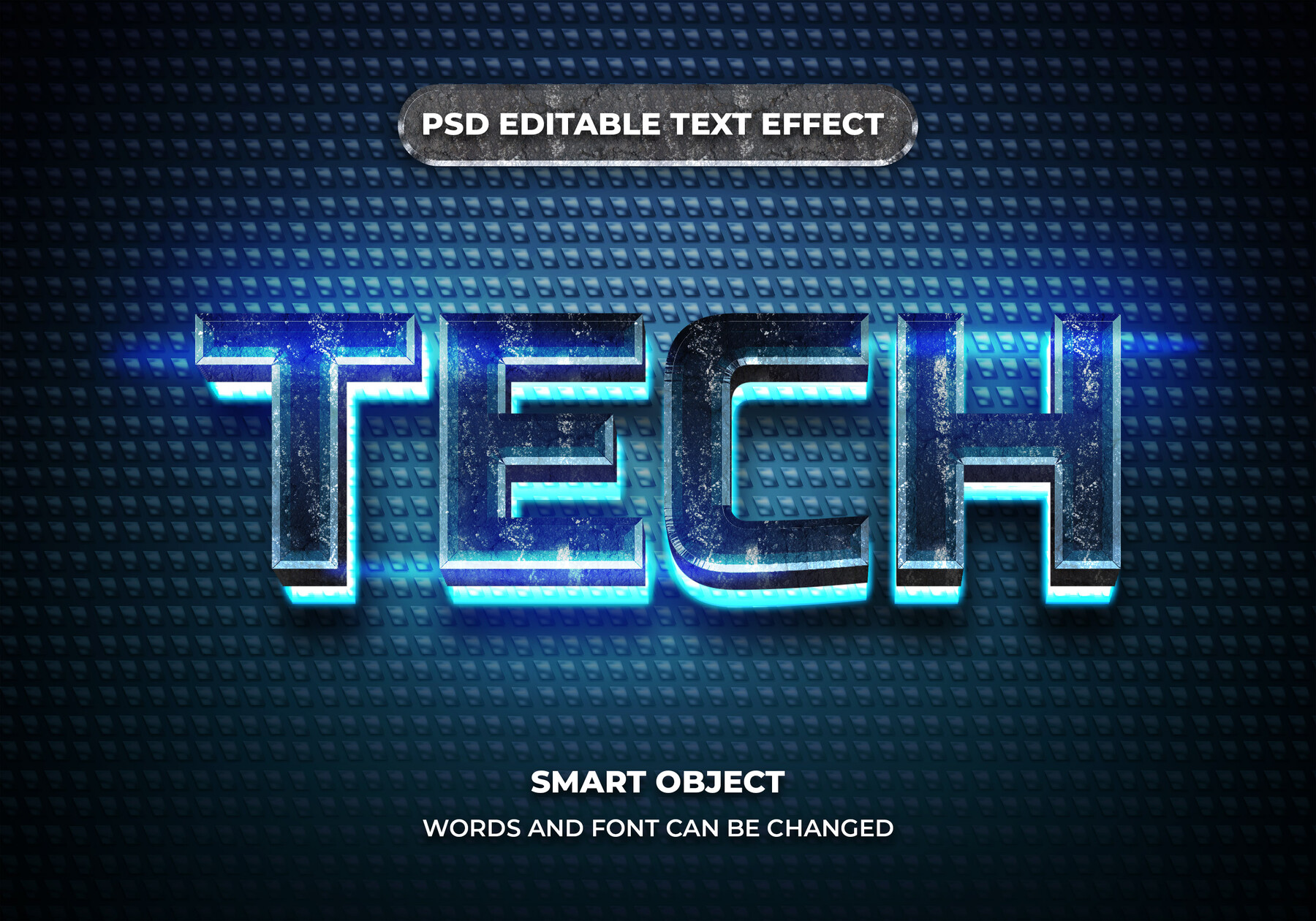 ArtStation - 3D Tech PSD fully editable text effect. Layer style PSD ...