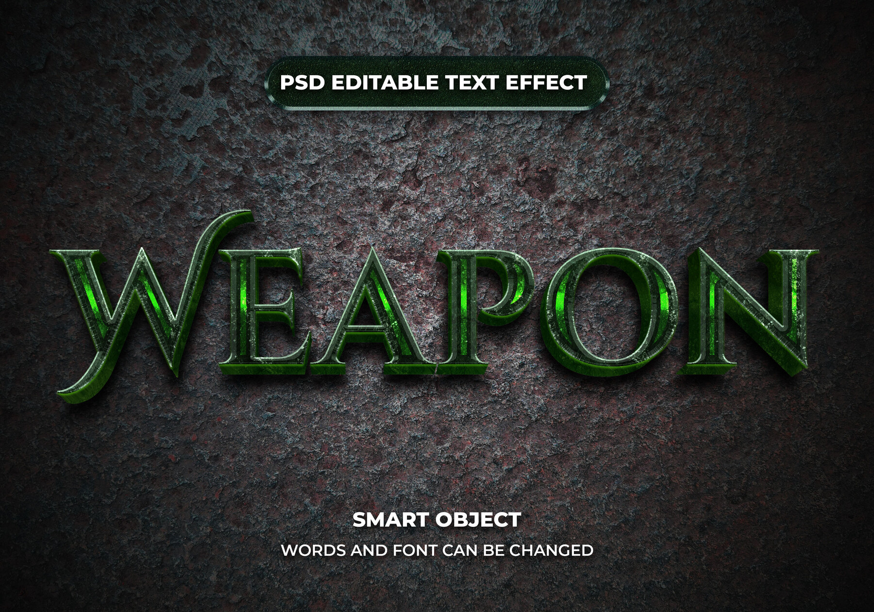 ArtStation - 3D Weapon PSD fully editable text effect. Layer style PSD ...
