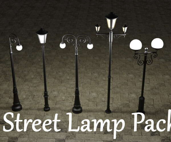 ArtStation - street Lamp Package 3dasset Street Light | Game Assets