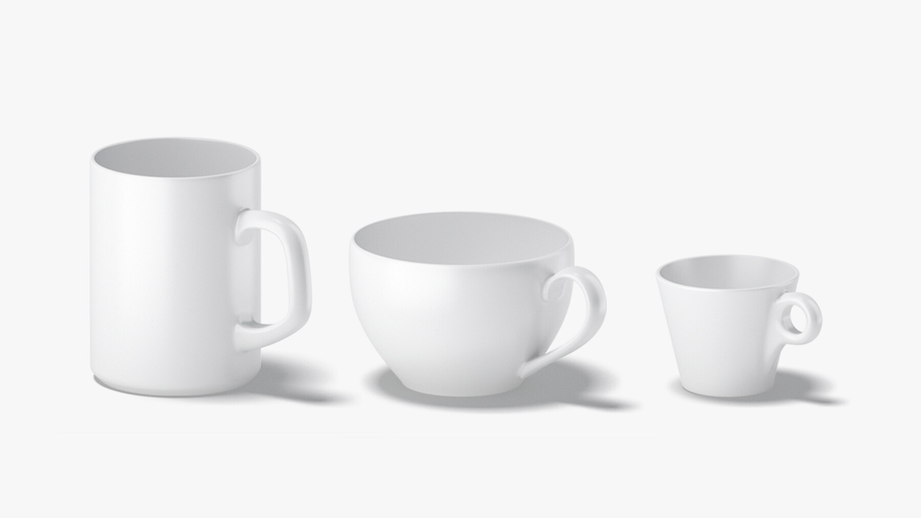 ArtStation - 10 Mugs Shapes - white ceramic cups with different forms ...