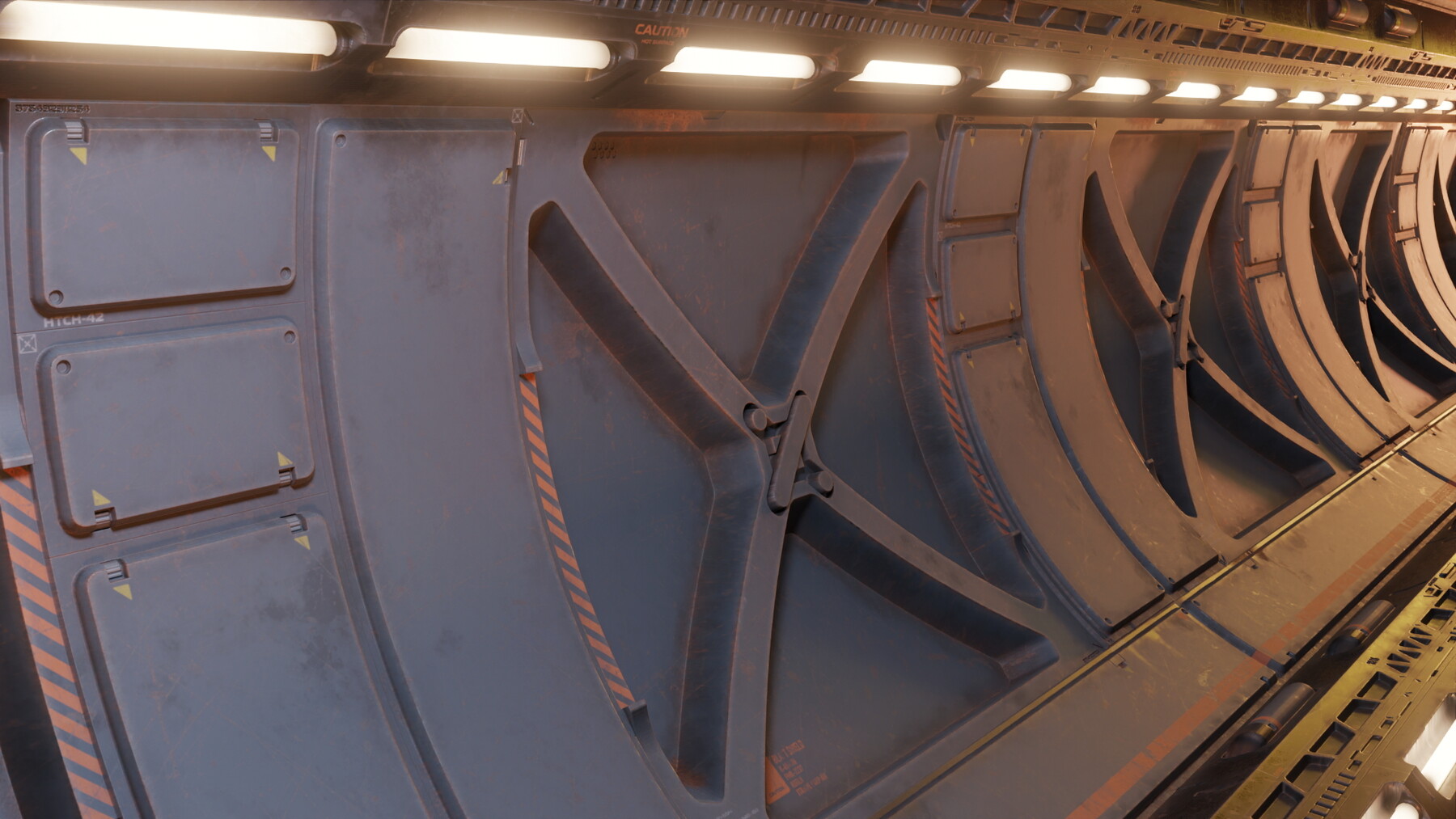 ArtStation - 4 Sci-fi corridor trim sheet textures - [Dark grey/Metal ...