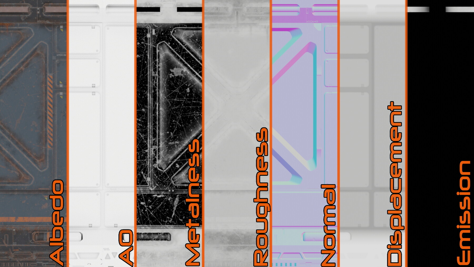 ArtStation - 4 Sci-fi corridor trim sheet textures - [Dark grey/Metal ...