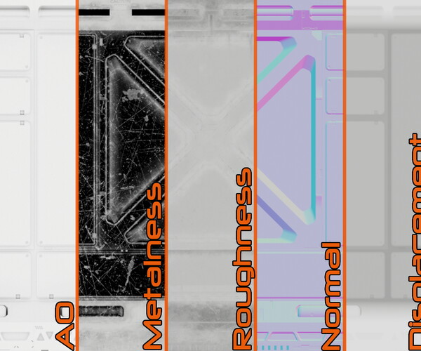 ArtStation - 4 Sci-fi corridor trim sheet textures - [Dark grey/Metal ...