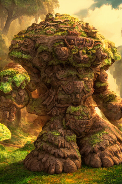 ArtStation - clay Golem natural enchanted forest | Artworks