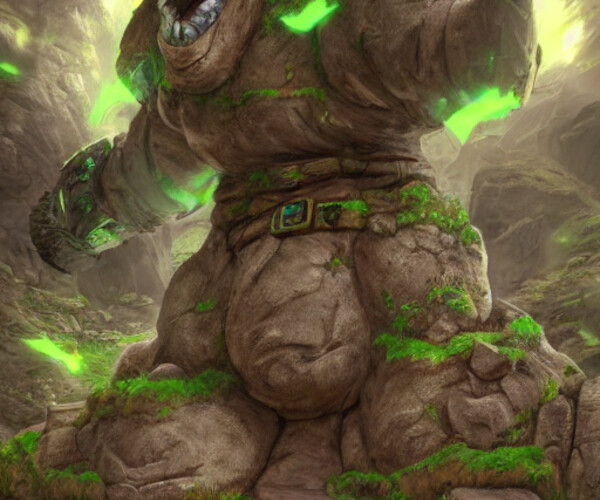 ArtStation - clay Golem natural enchanted forest | Artworks