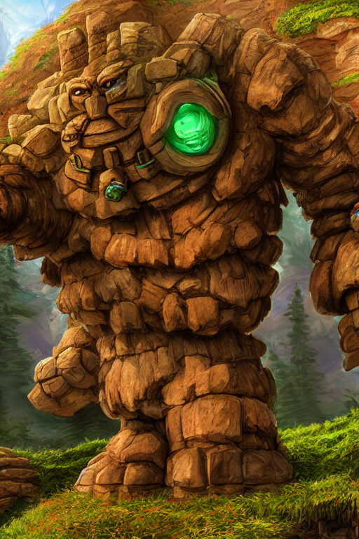 ArtStation - clay Golem natural enchanted forest | Artworks