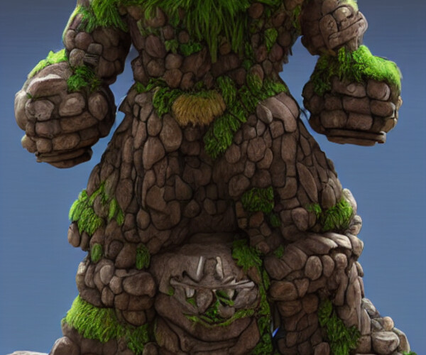 ArtStation - clay Golem natural enchanted forest | Artworks
