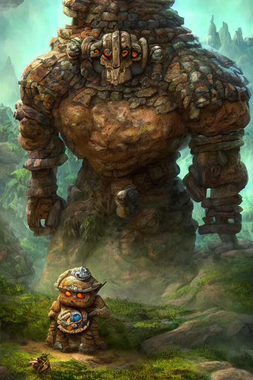 ArtStation - clay Golem natural enchanted forest | Artworks