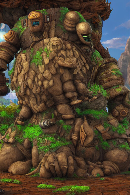 ArtStation - clay Golem natural enchanted forest | Artworks