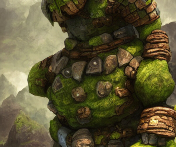 ArtStation - clay Golem natural enchanted forest | Artworks