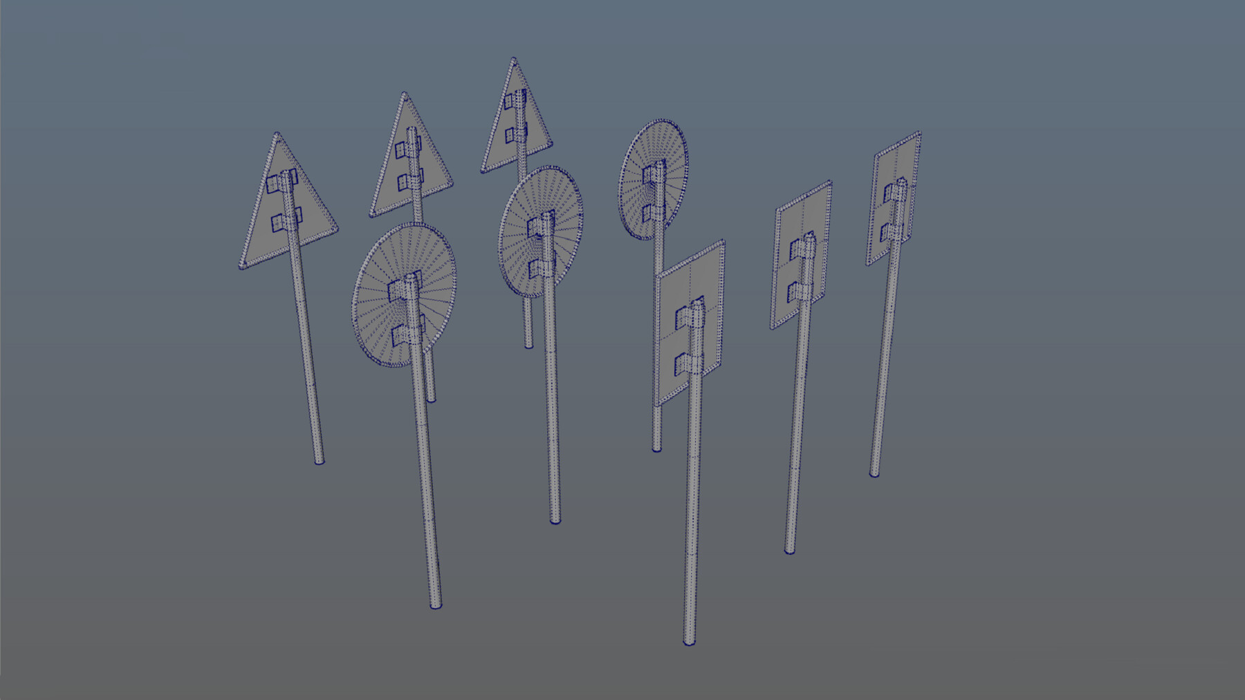 ArtStation - Road signs PBR Road signs PBR low-poly game ready ...