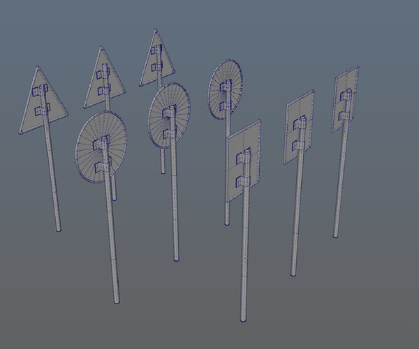 ArtStation - Road signs PBR Road signs PBR low-poly game ready ...