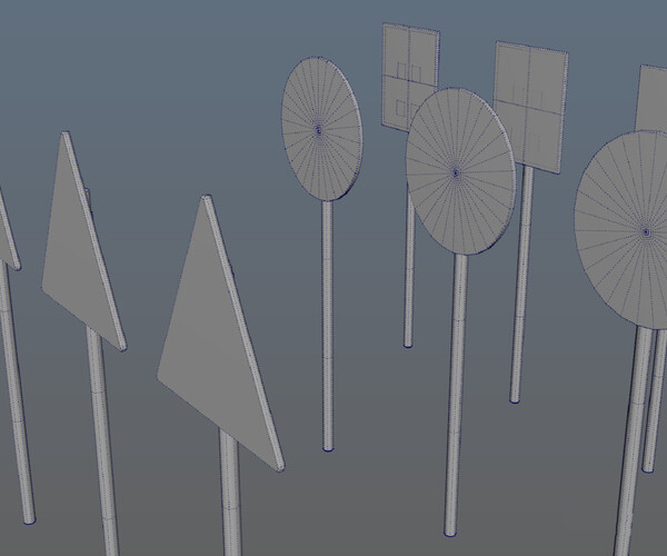 ArtStation - Road signs PBR Road signs PBR low-poly game ready ...