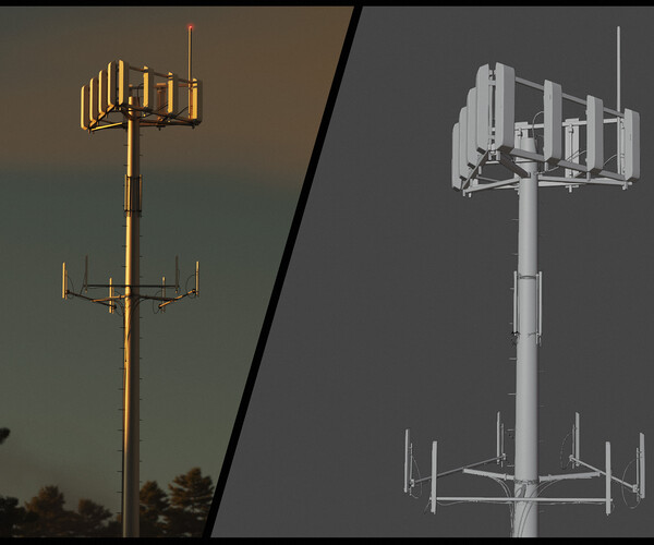 ArtStation - Cell Tower 3D Model | Resources